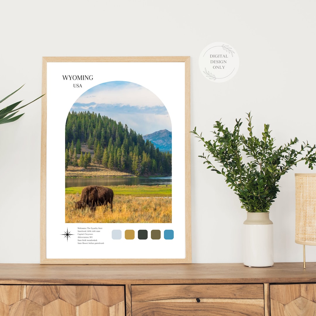 Wyoming Printable, Wyoming Wall Art, Home Decor Printable, Wyoming ...