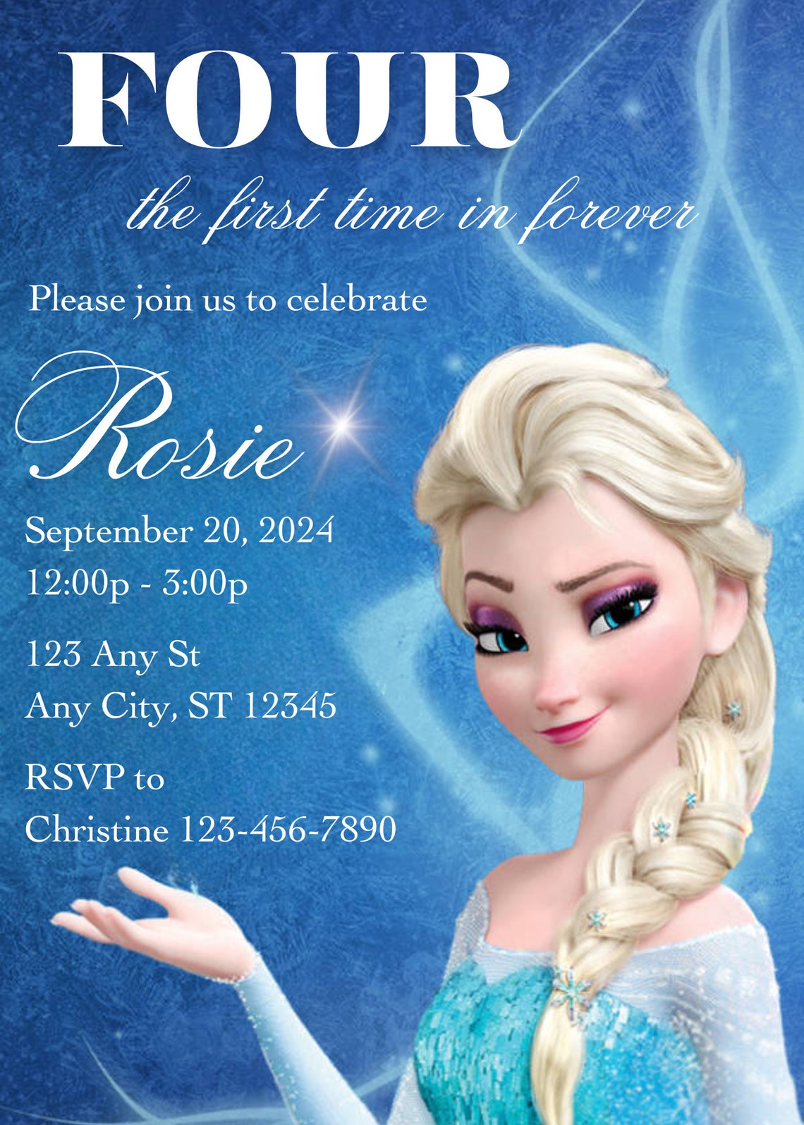 Ice Queen Birthday Invitation, Ice Queen Theme Birthday, Kids Birthday ...