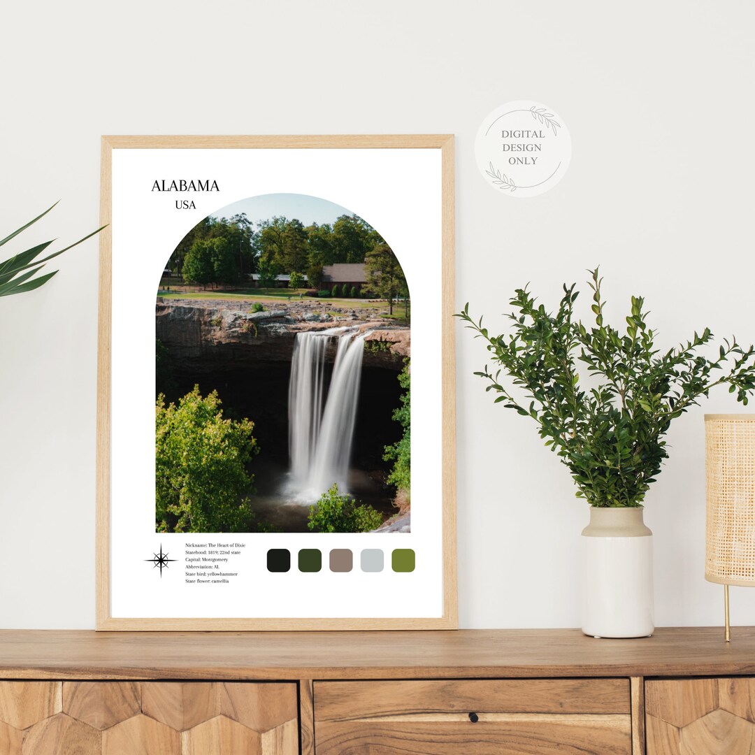 Alabama Printable, Alabama Wall Art, Home Decor Printable, Alabama ...