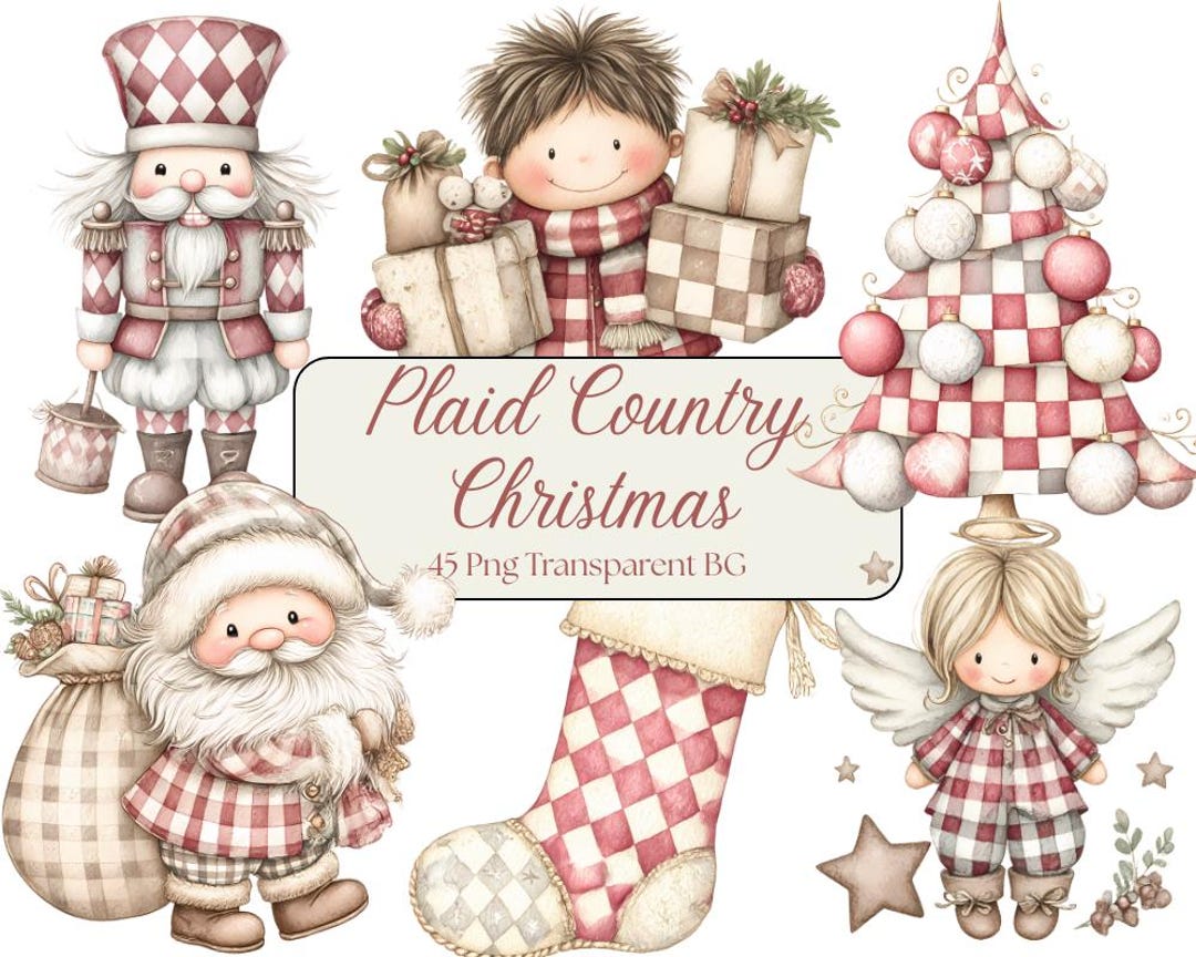 Plaid Country Christmas Clipart | 45 PNG Transparent Images | Christmas ...