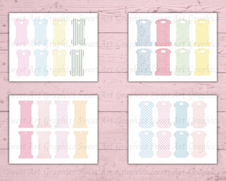 Pastel Thread Spool Cards: Printable Sewing Organizer (digital Download ...