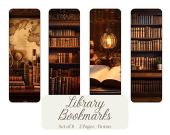 Victorian Library Bookmarks: Printable Book Lover Gift (digital ...