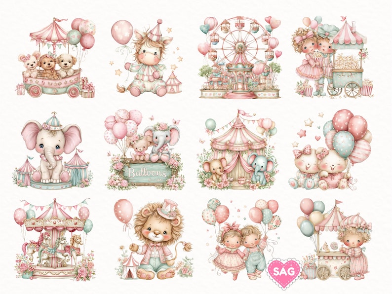 Pastel Circus 2 Clipart: 83 PNG Images, All the Fun of the Fair ...
