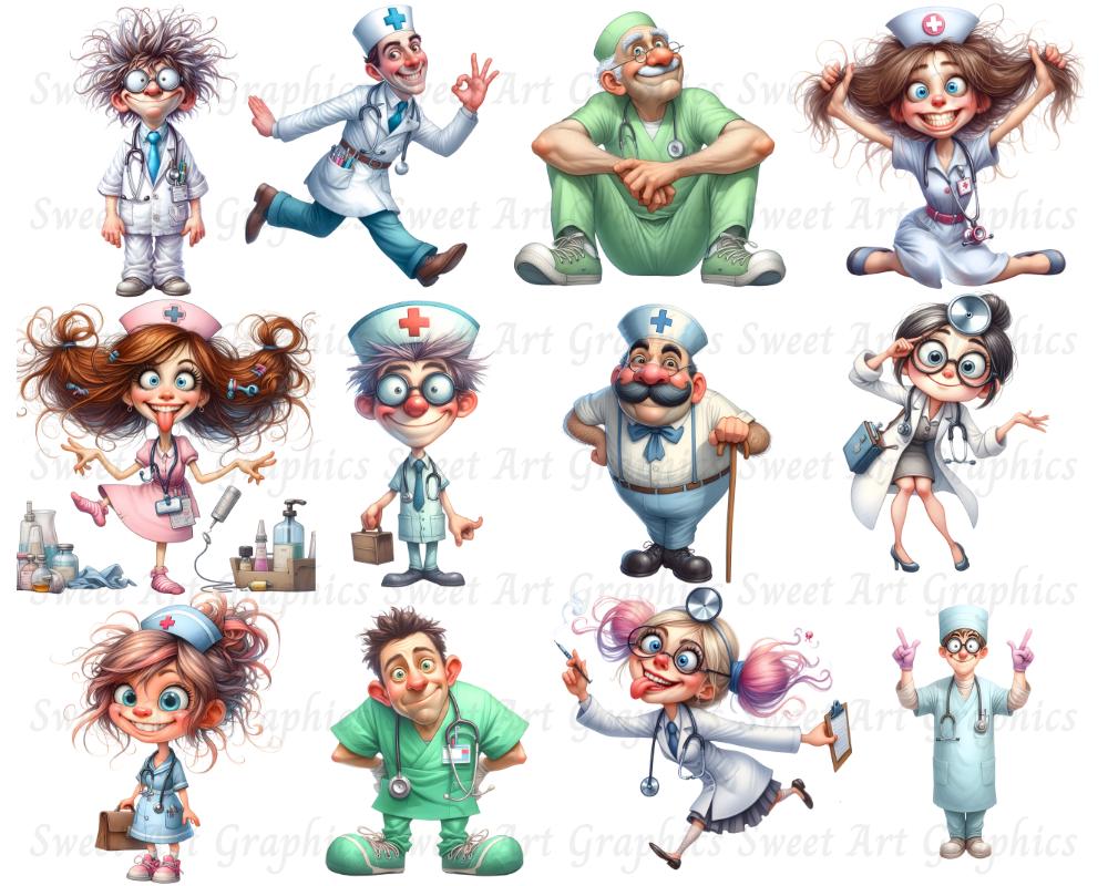 Medical Staff Clipart: Quirky Doctors & Nurses (PNG Transparent ...