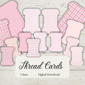 Thread Cards Pink Ready to Decorate, Scrapbook Ephemera, Baby Pink ...