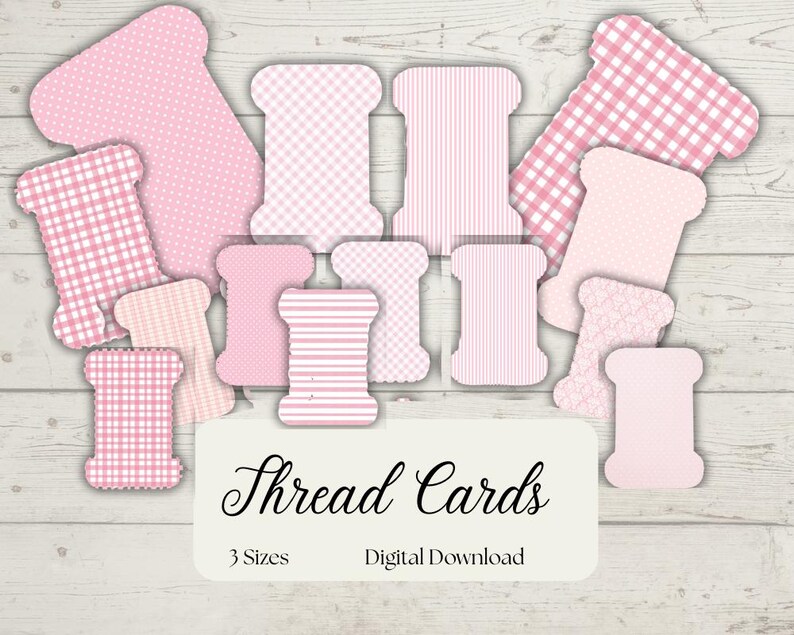 Thread Cards Pink Ready to Decorate, Scrapbook Ephemera, Baby Pink ...