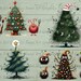 Scruffy Quirky Christmas Trees Clipart Whimsical Trees Christmas Cards ...