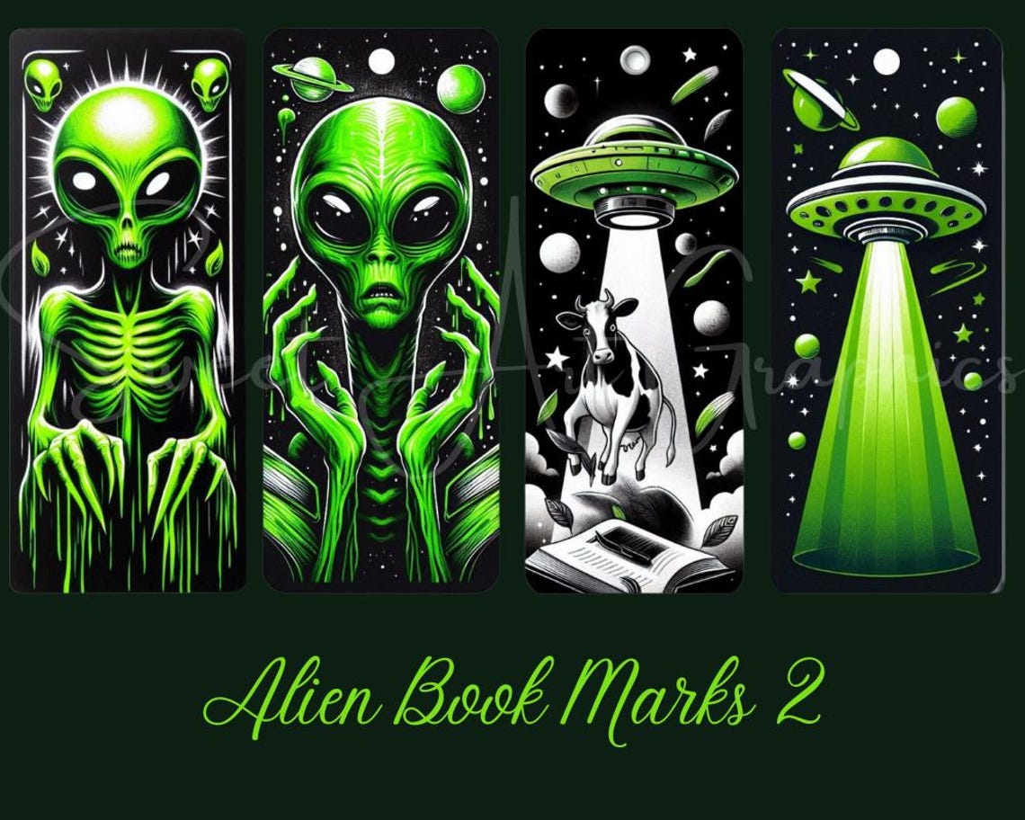 Alien Book Mark 2 Digital Download, Ufo, Alienation, Little Green Men ...