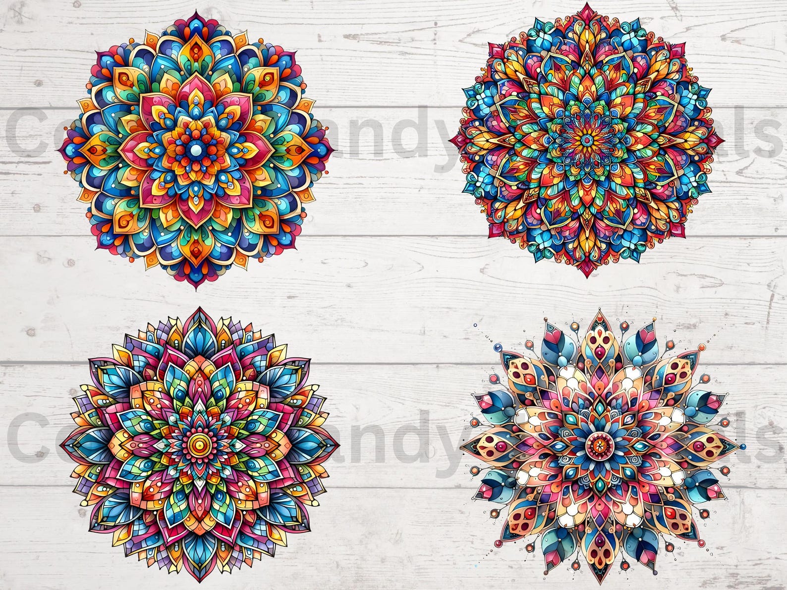 Bright Mandala Clipart: Boho Art Designs (digital Download) - Etsy