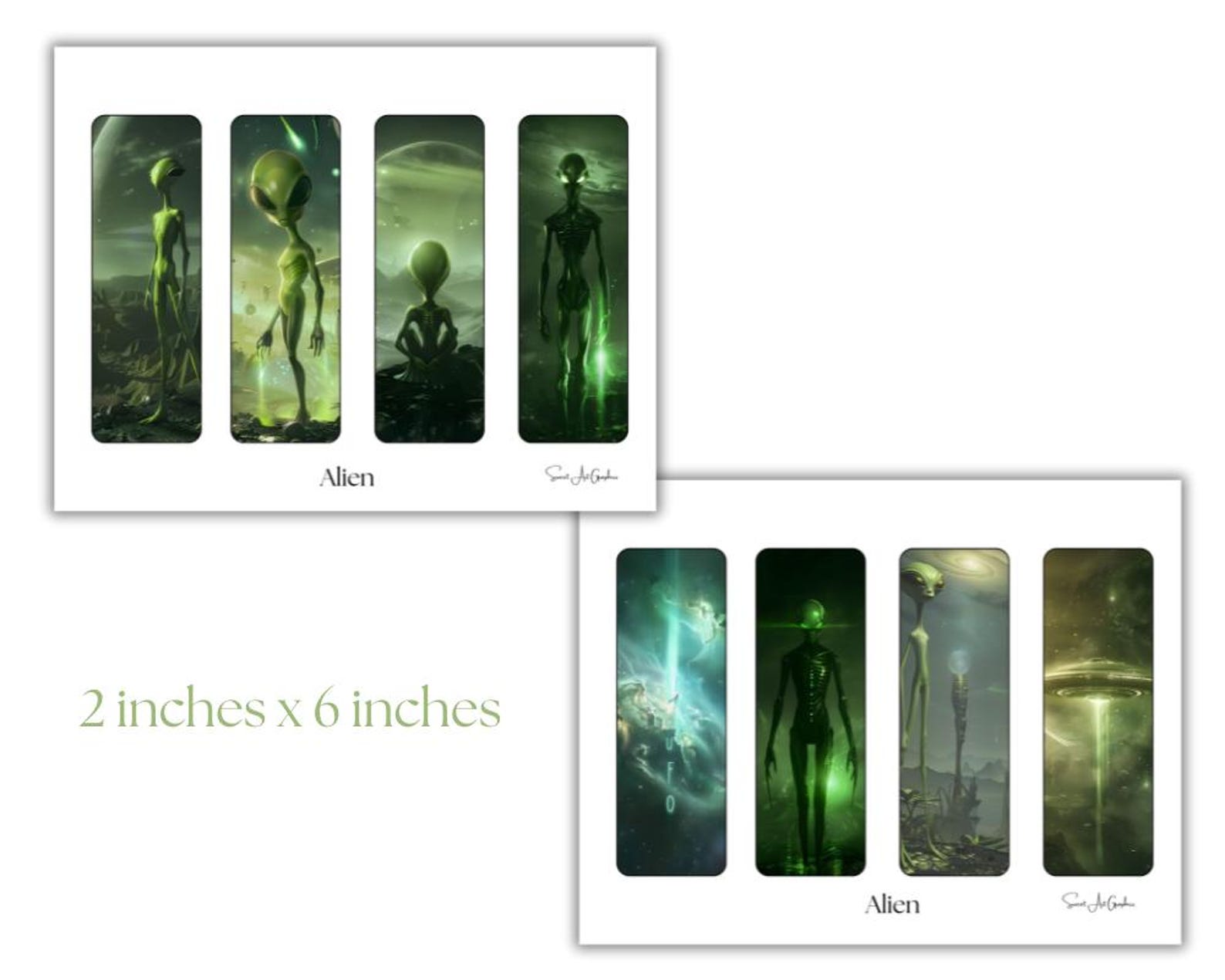 Alien Bookmarks: Space Sci-fi Designs (digital Download)commercial ...