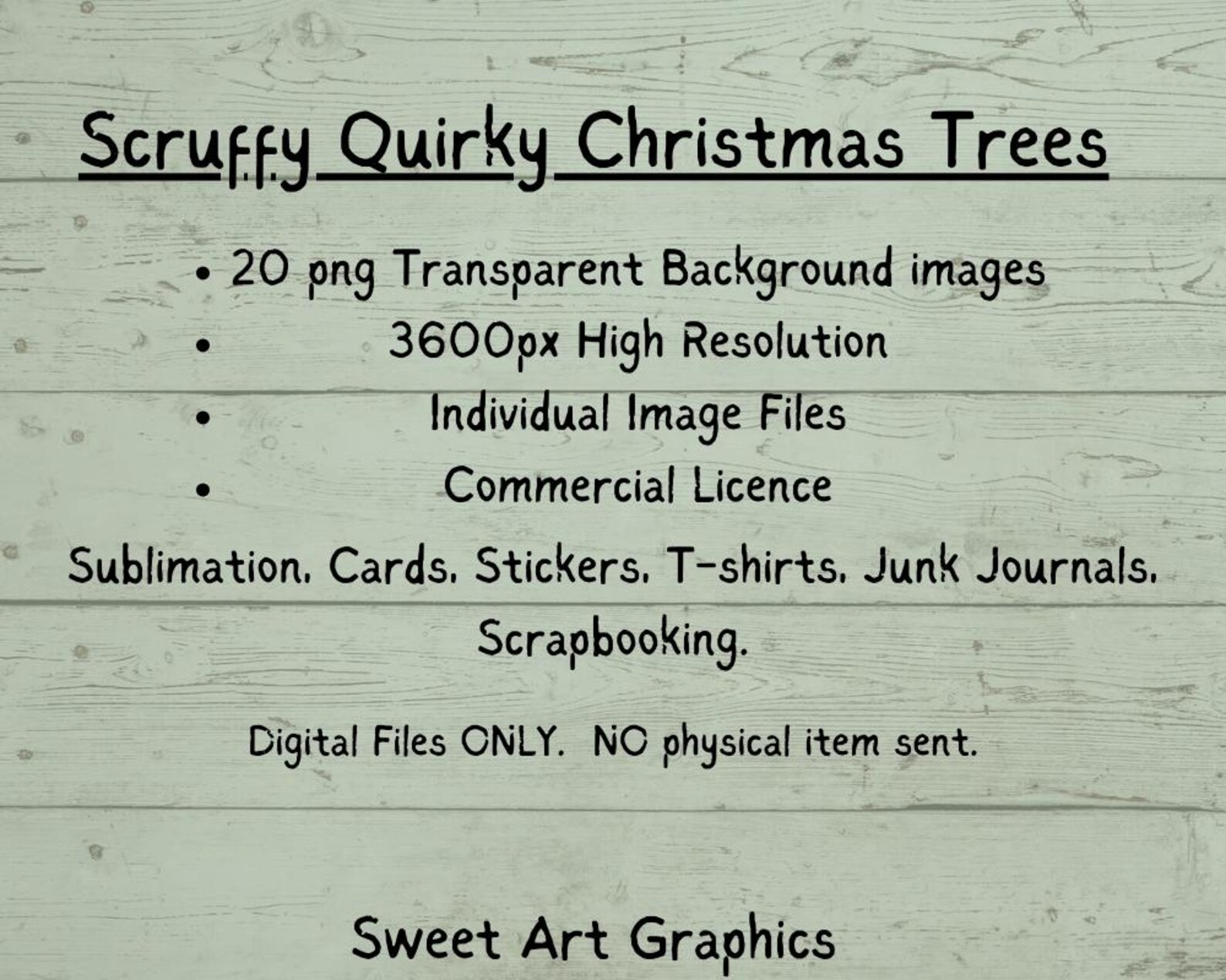 Scruffy Quirky Christmas Trees Clipart Whimsical Trees Christmas Cards ...