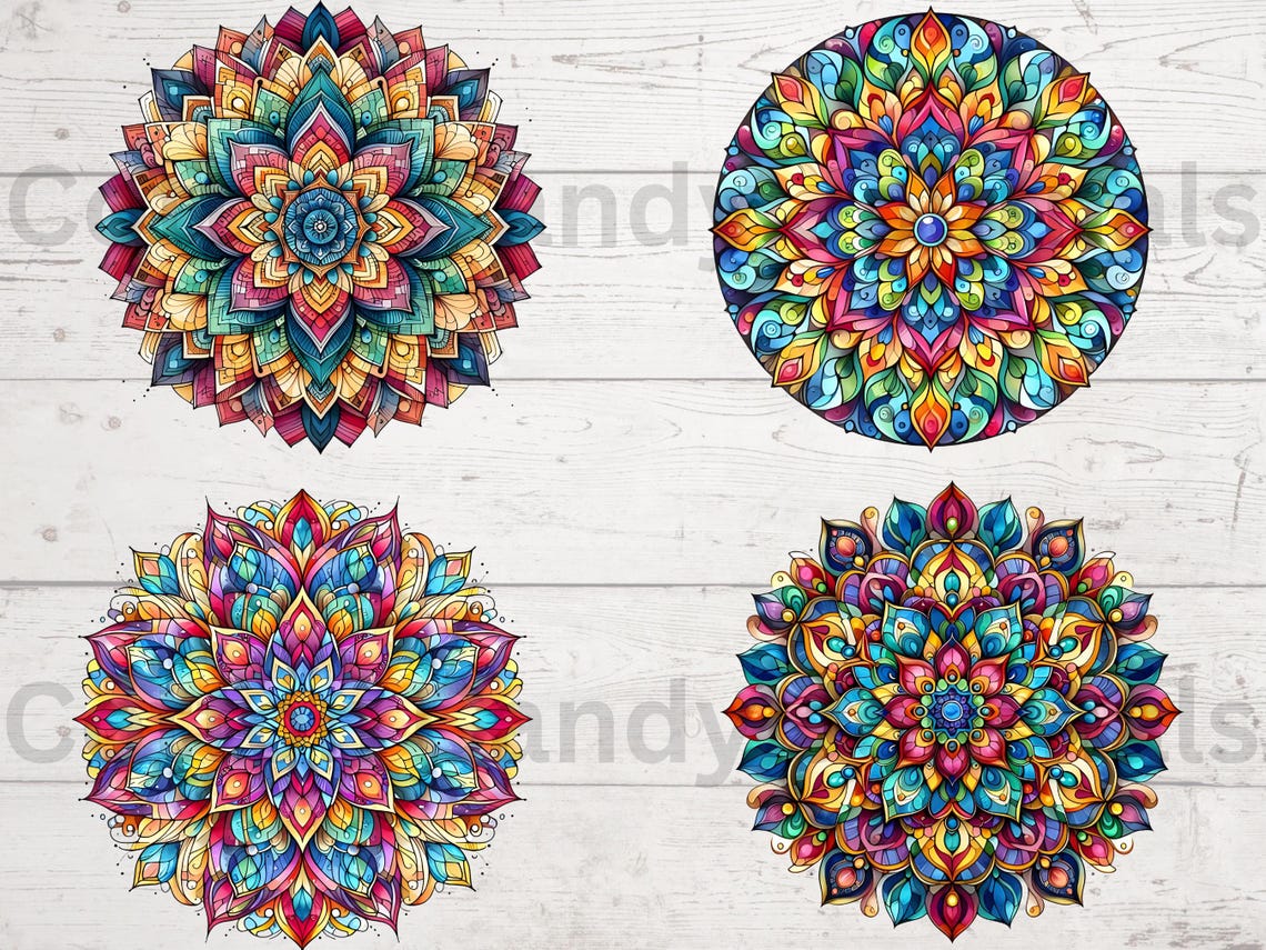 Bright Mandala Clipart: Boho Art Designs (digital Download) - Etsy