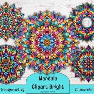 Bright Mandala Clipart: Boho Art Designs (digital Download) - Etsy