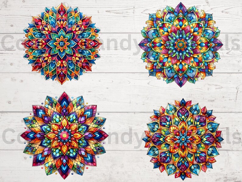 Bright Mandala Clipart: Boho Art Designs (digital Download) - Etsy