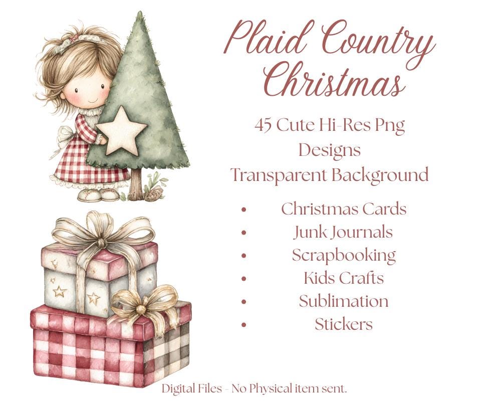 Plaid Country Christmas Clipart | 45 PNG Transparent Images | Christmas ...