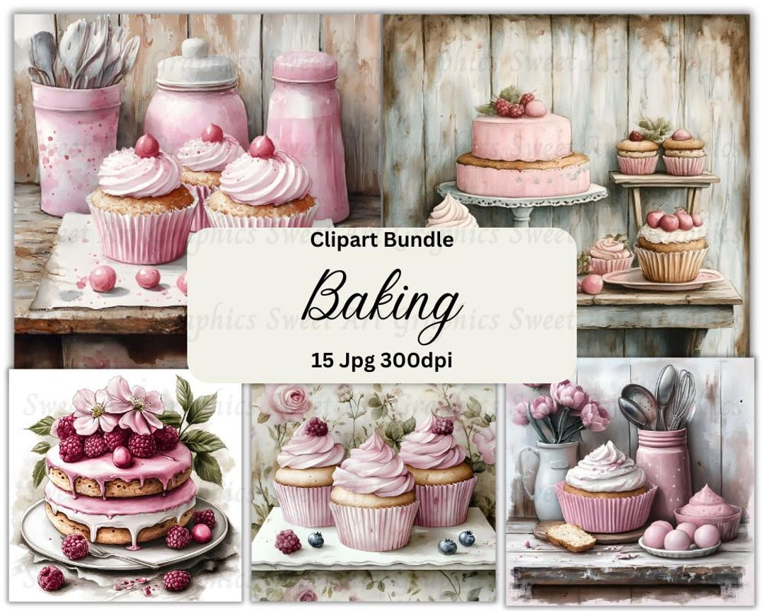 Baking Digital Jpg Clipart, Vintage Chic, Shabby Chic Baking Images ...