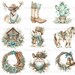 Western Christmas Clipart |PNG and JPG | Cowboy Art | Rustic Holiday ...