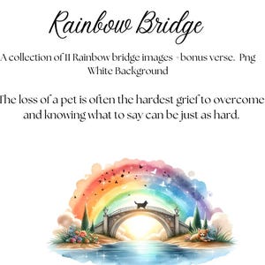 Rainbow Bridge Pet Loss Clipart: Sympathy Verse Graphics (digital ...