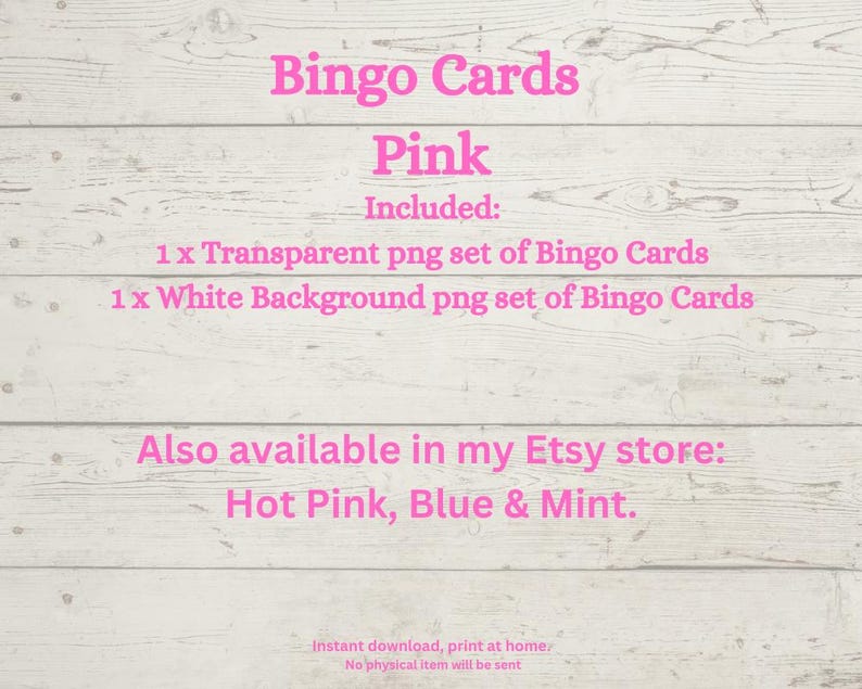 Bingo Cards Pink Junk Journal Element, Junk Journal Bingo Card Ephemera ...