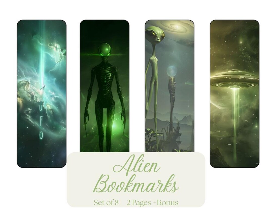 Alien Bookmarks: Space Sci-fi Designs (digital Download)commercial ...