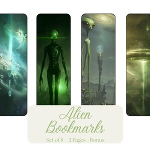 Alien Bookmarks: Space Sci-fi Designs (digital Download)commercial ...