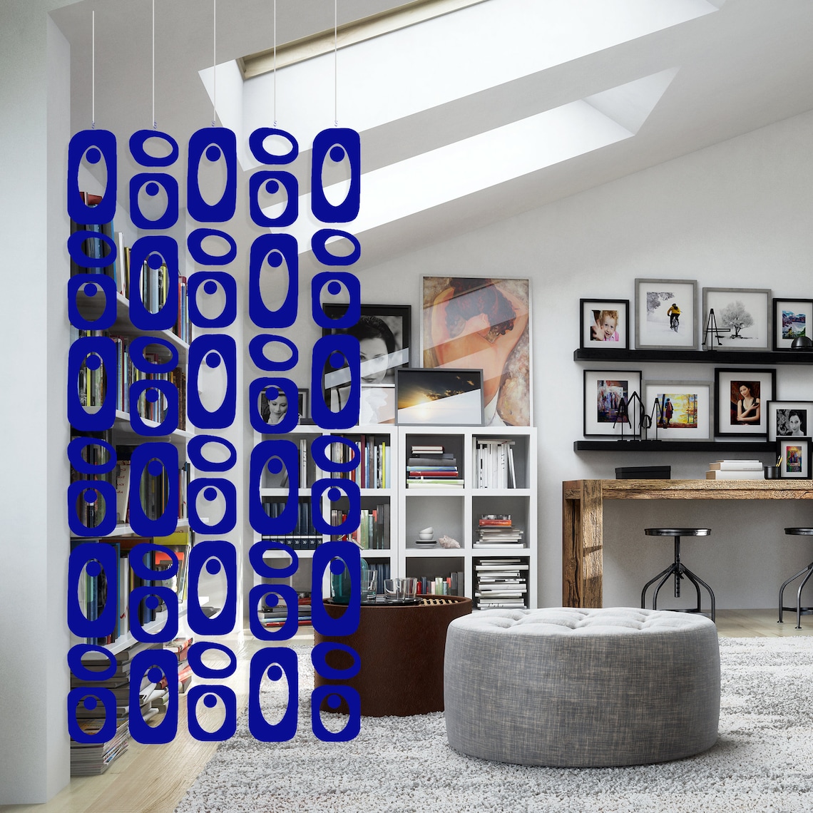 Beatnik Party Mod Room Divider - Navy Blue - Divide Your Home Office ...