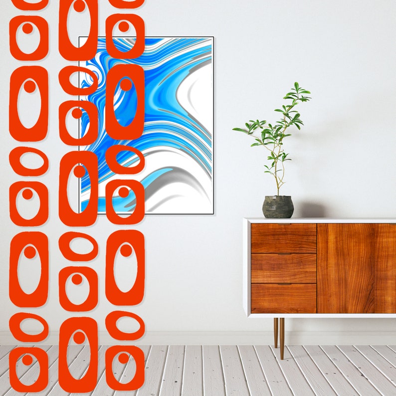 Orange Room Divider Mid Century Room Dividers Beatnik - Etsy