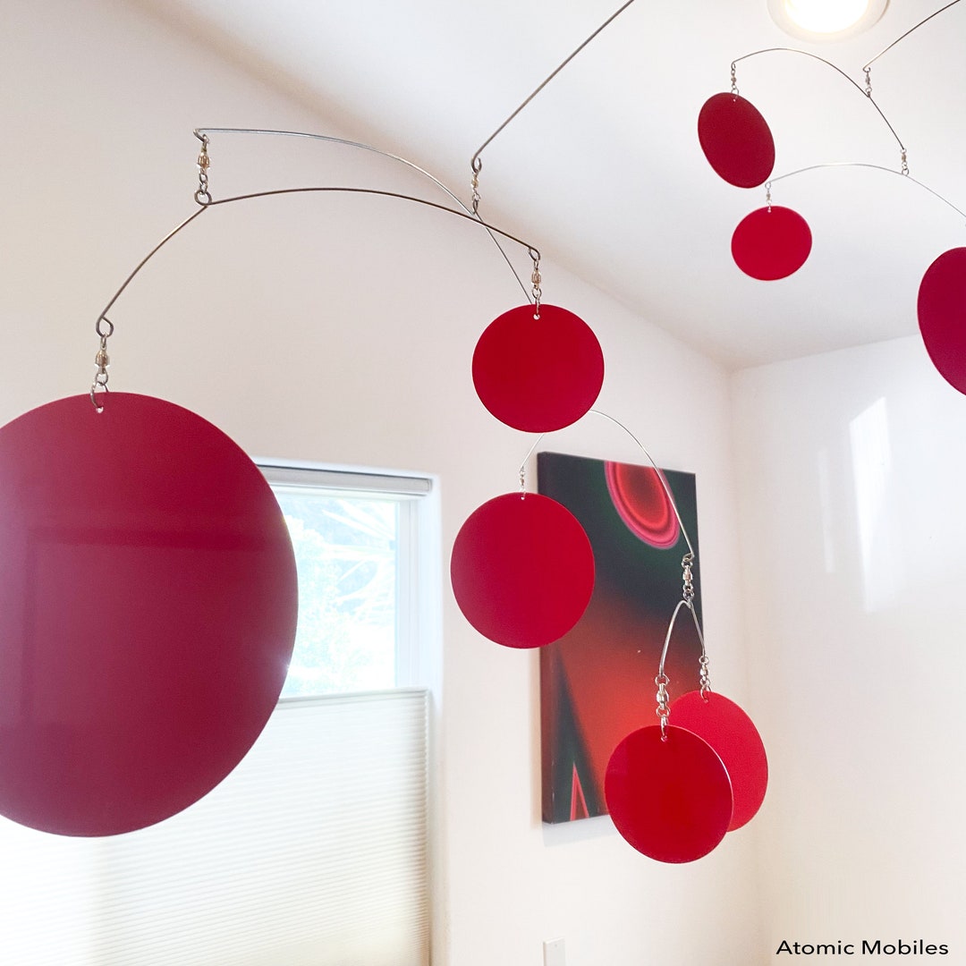 Elation Red 96"x48" XL Art Mobile - Dramatic Large Kinetic Mobiles ...
