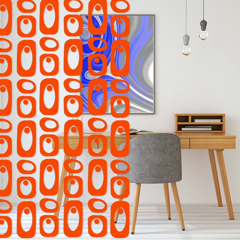 Orange Room Divider Mid Century Room Dividers Beatnik - Etsy