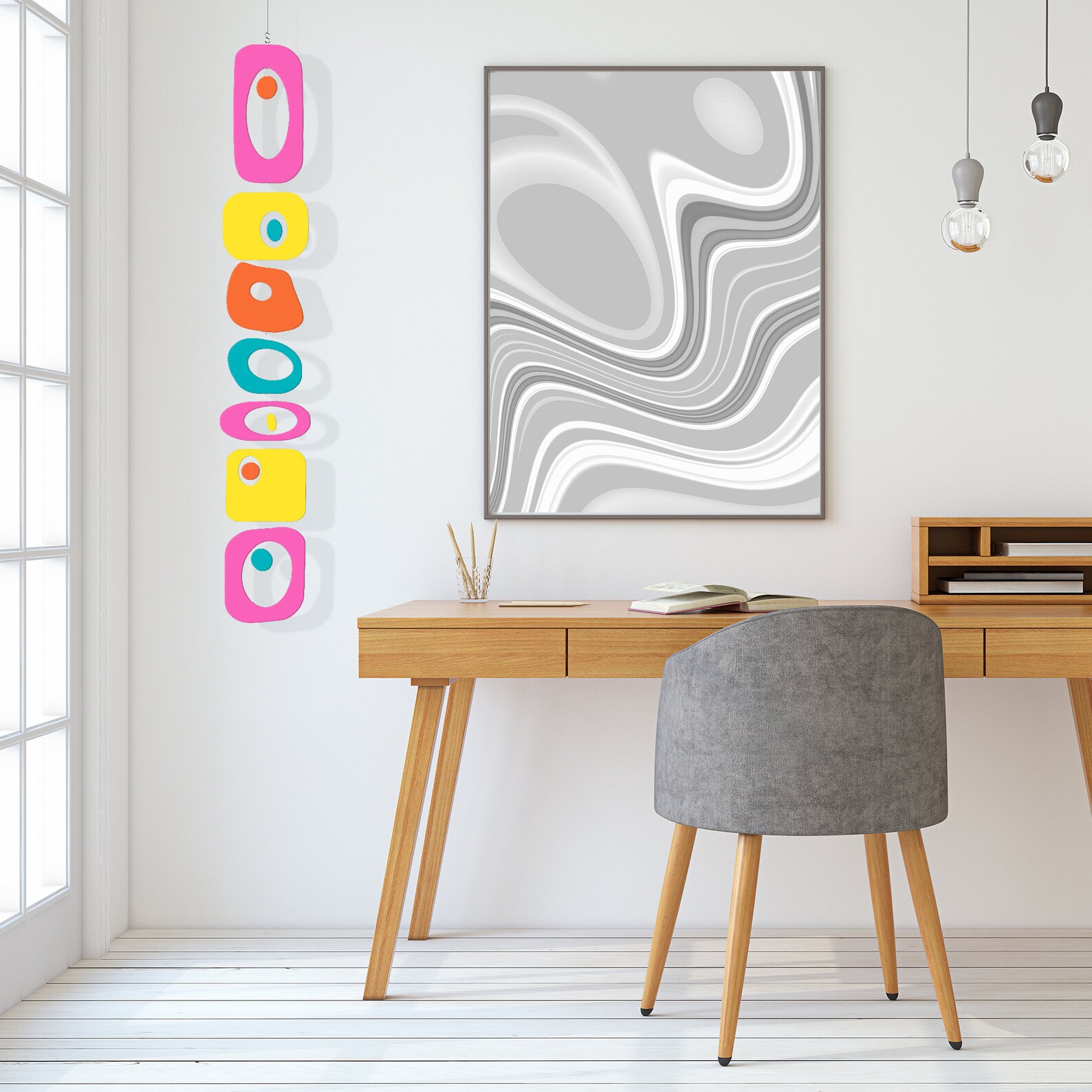 Adorable BEATNIK PARTY Retro Hanging Art Mobile * Mid Century Modern ...