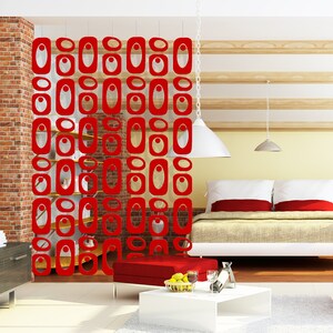 Mod Red Room Divider - Mid Century Inspired Room Dividers - Beatnik ...