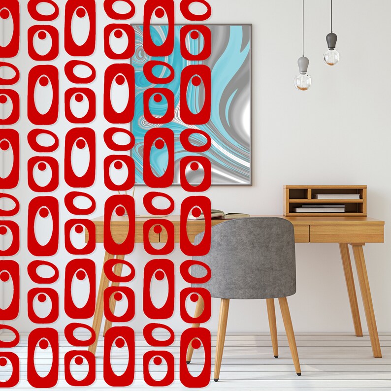 Mod Red Room Divider Mid Century Inspired Room Dividers - Etsy