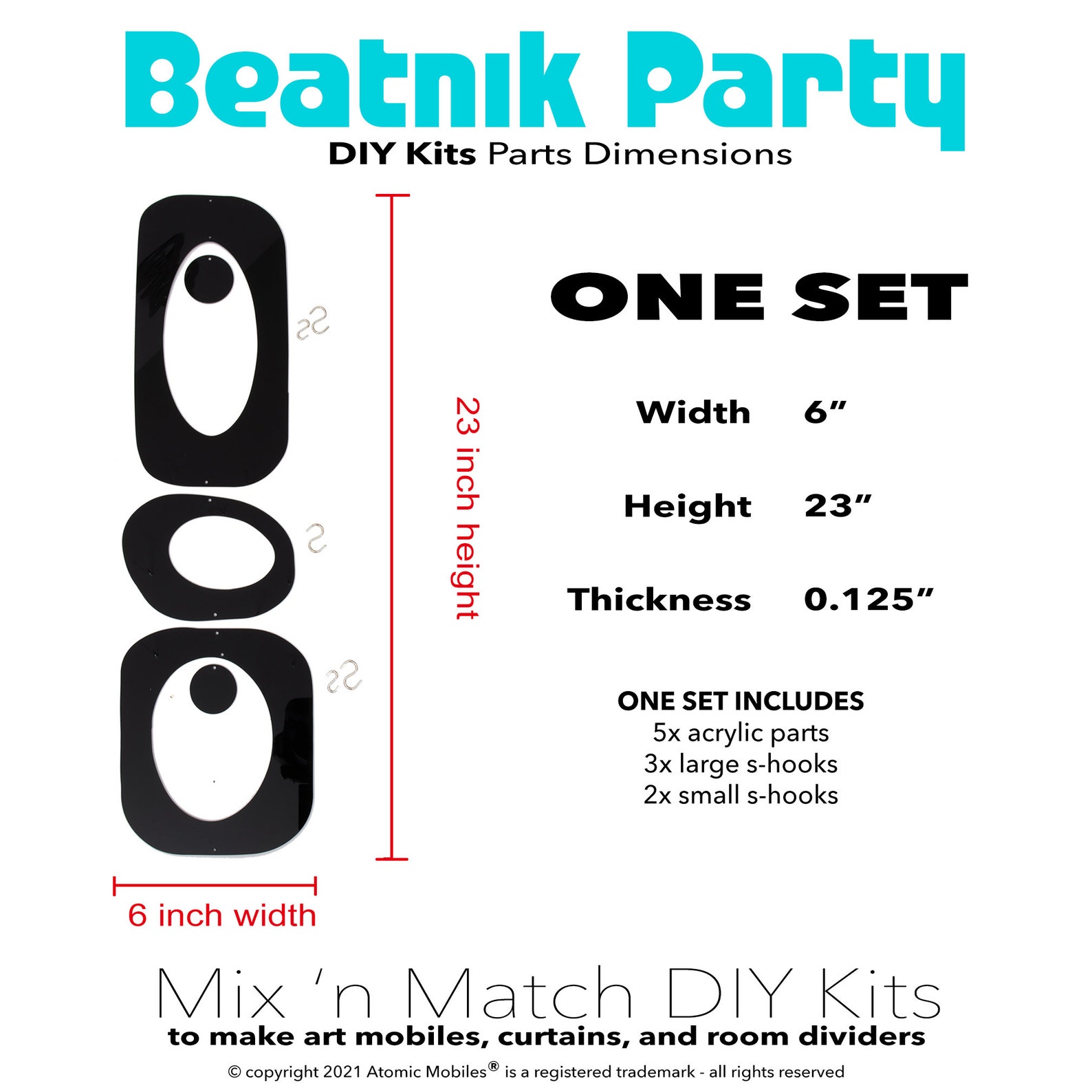 Beatnik Party Mix 'n Match Atomic DIY Kits Clear Colors - Make MOD Room ...