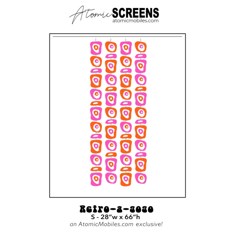 Adorable Girls Room Wall Art Curtain - Retro Mid Century Inspired Room ...