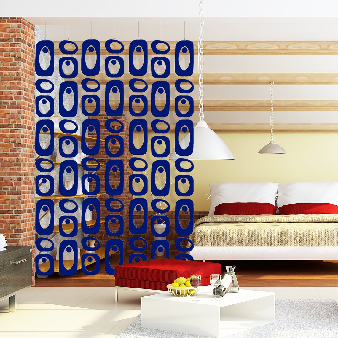 Beatnik Party Mod Room Divider - Navy Blue - Divide Your Home Office ...