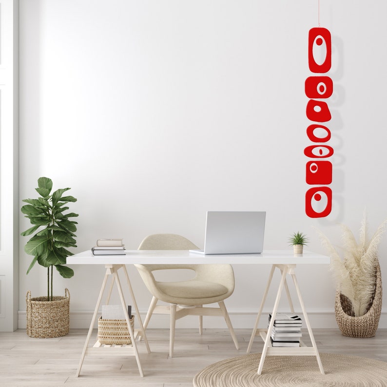 Red BEATNIK PARTY Retro Hanging Art Mobile Mid Century | Etsy