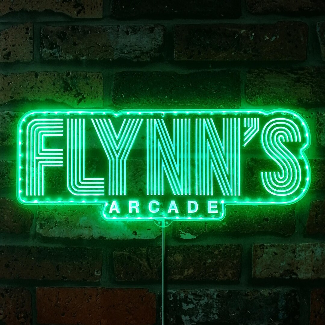Flynn's Arcade Wall Light up Sign Decor, Custom Garage Sign, Gift for ...