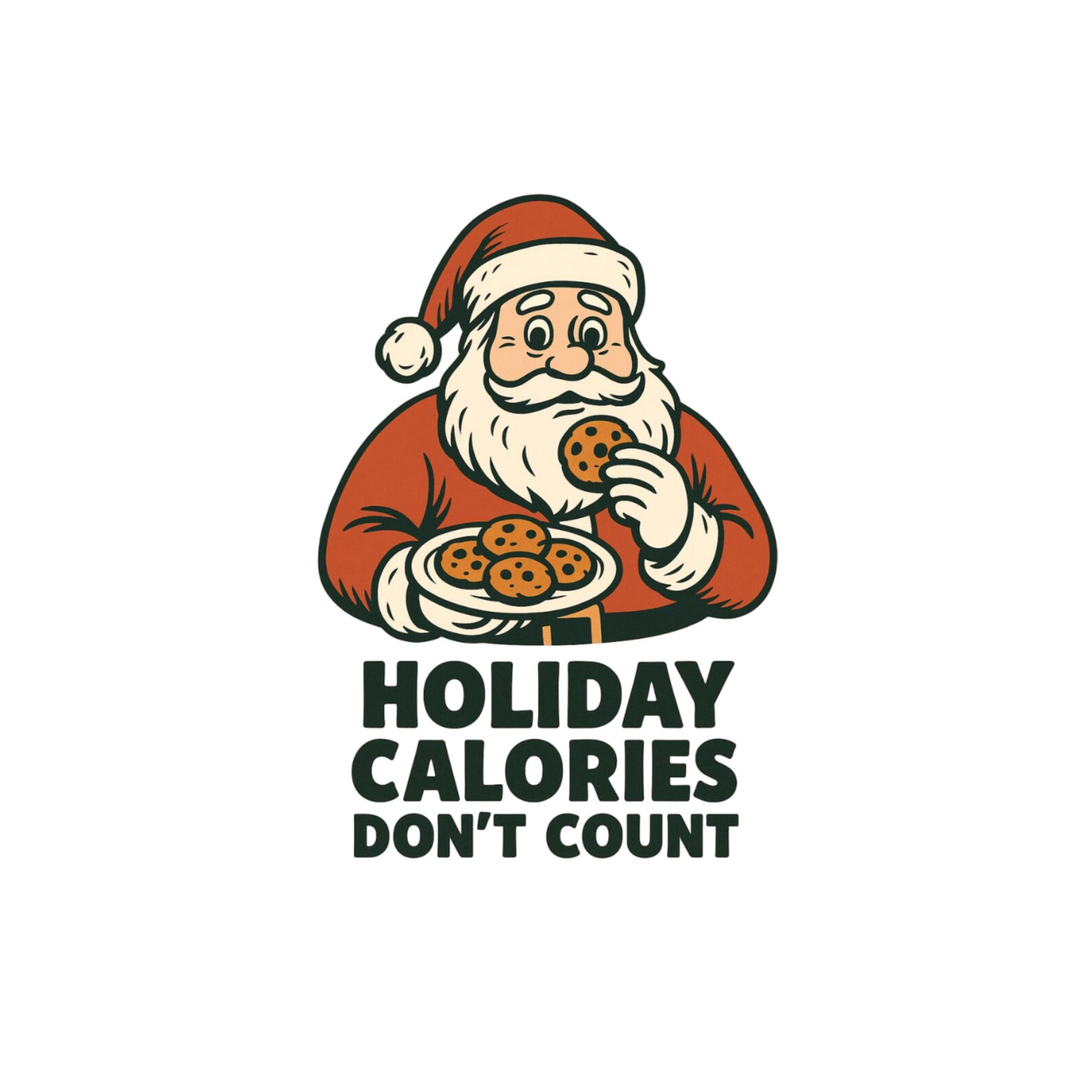 Retro Santa Eating Cookies PNG, Christmas Design (digital Download) - Etsy