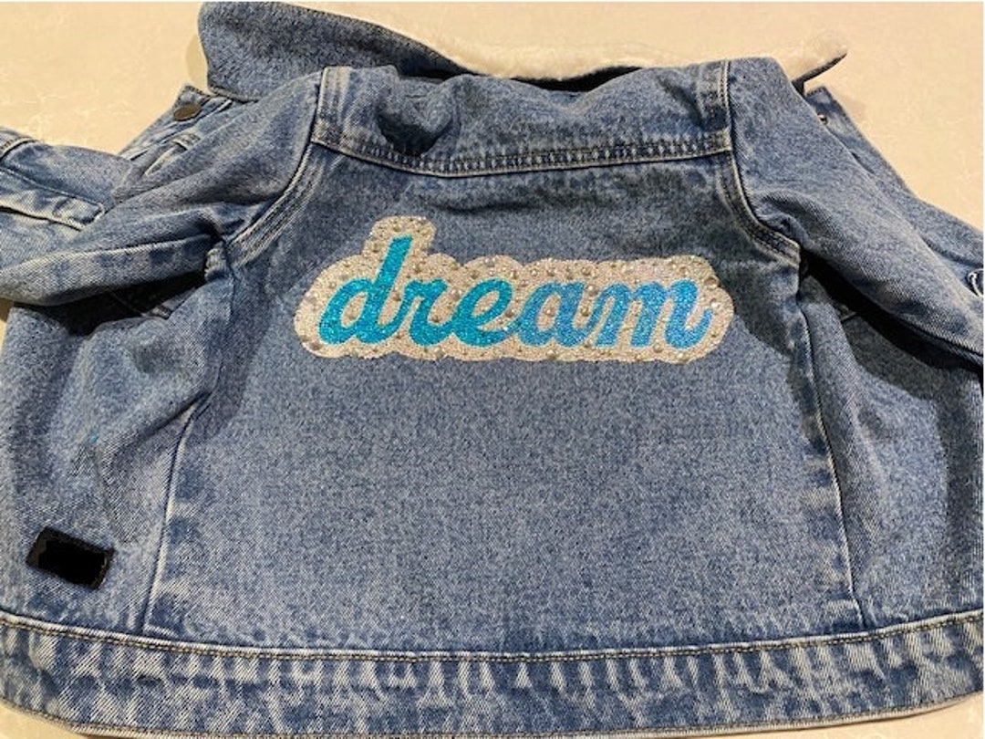 Custom Rhinestone Denim Jackets for Kids Handmade Personalised - Etsy