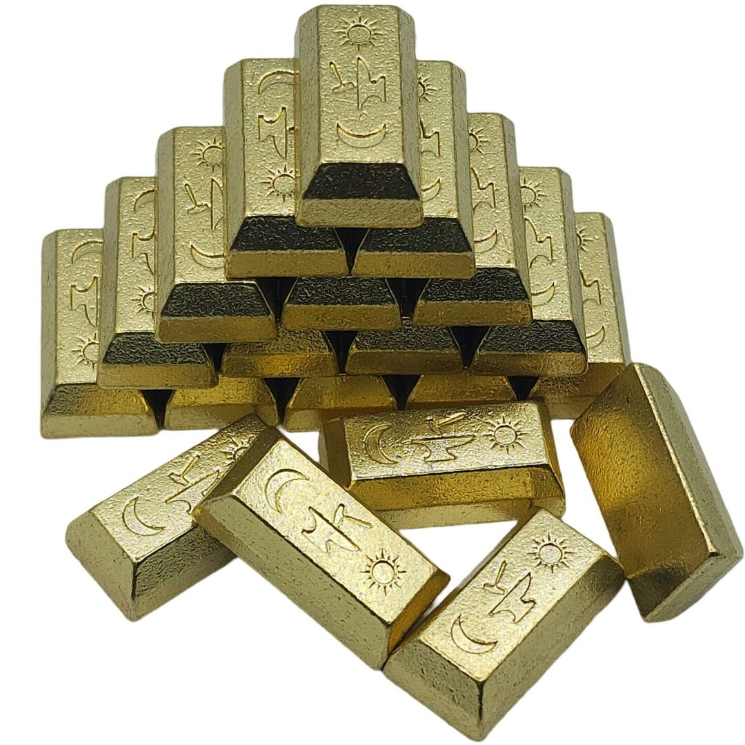 20 Metal Gold Ingots Dungeons and Dragons Fantasy for Tabletop Role ...