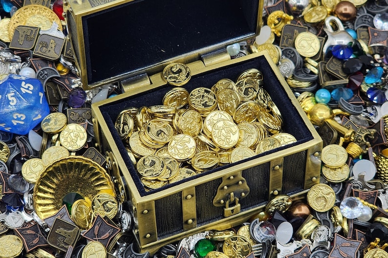100 Metal Gold Coins for Dungeons Dragons Tabletop RPG Board Game ...
