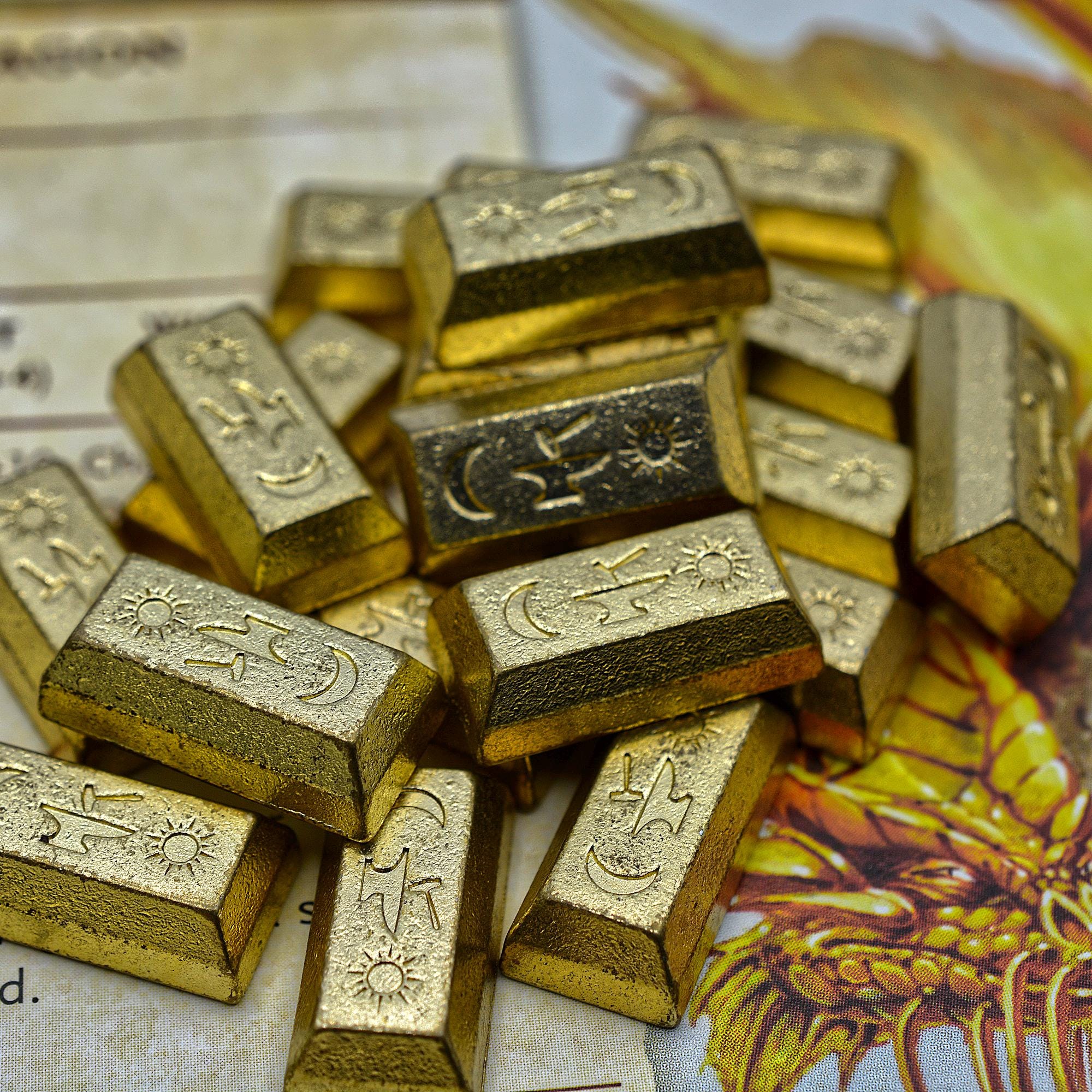 20 Gold Ingots, Dnd Metal Game Coins, TTRPG Accessories, Dungeons and ...