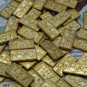 50 Gold Metal Trade Bars, Game Coins, TTRPG Accessories, Dungeons and ...