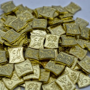 100 Gold Elven Themed Dnd Metal Game Coins, TTRPG Accessories, Red ...