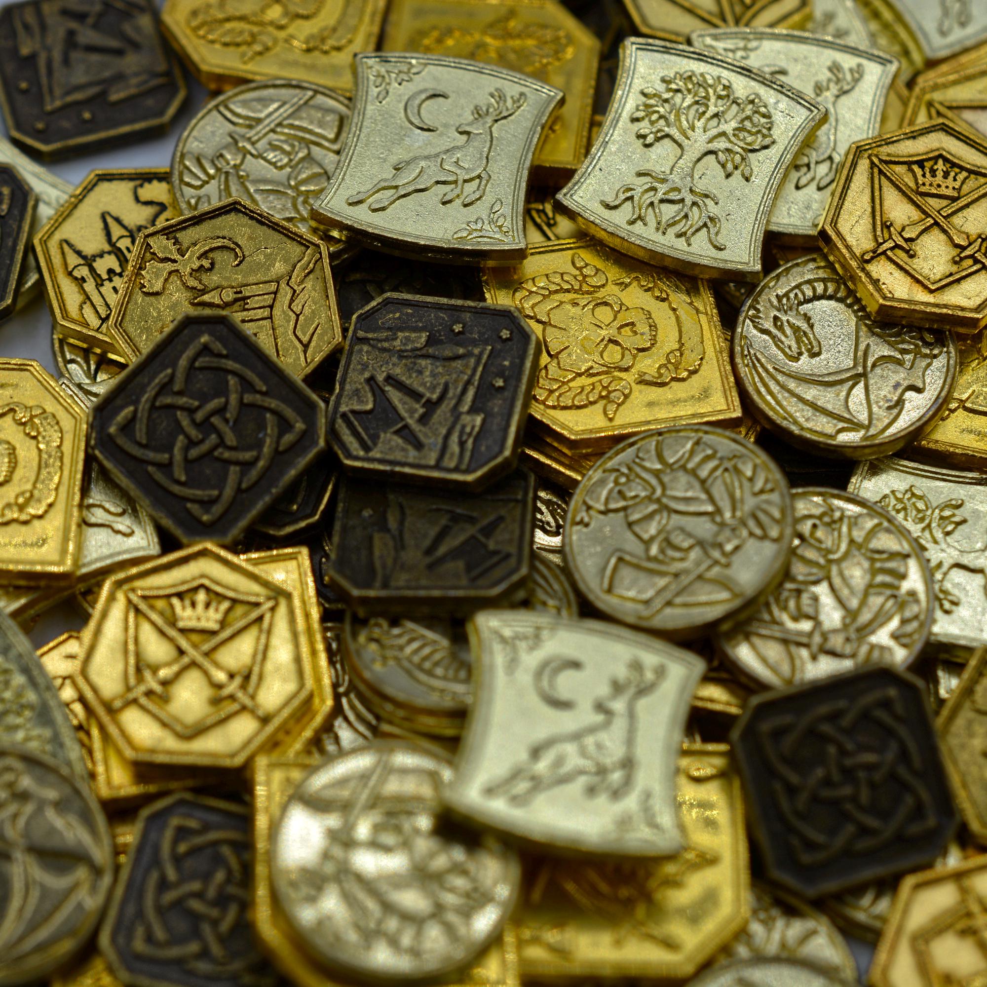 100 Mixed Gold Dnd Metal Game Coins, TTRPG Accessories, Red Dragon Inn ...
