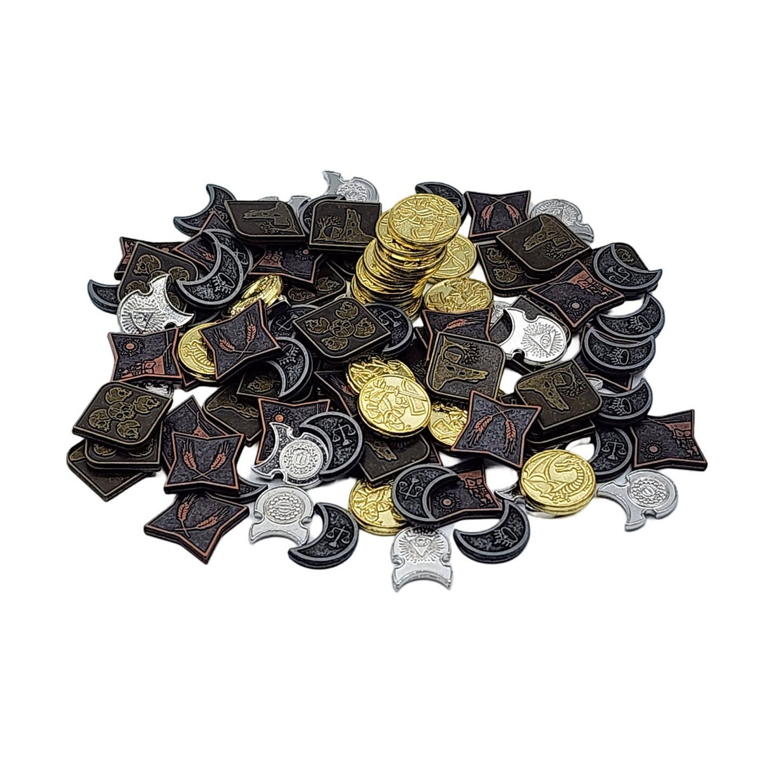 100 Metal MIXED Fantasy Dnd Coins for Table Top Role Playing Games and ...