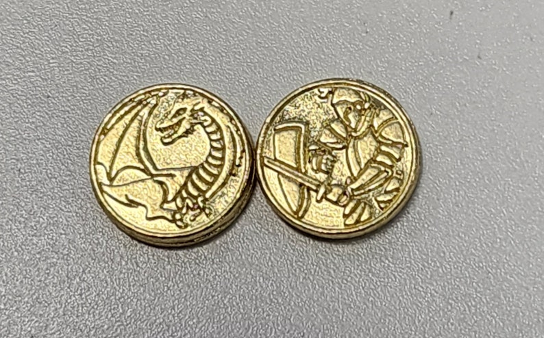 100 Metal Gold Coins for Dungeons Dragons Tabletop RPG Board Game ...