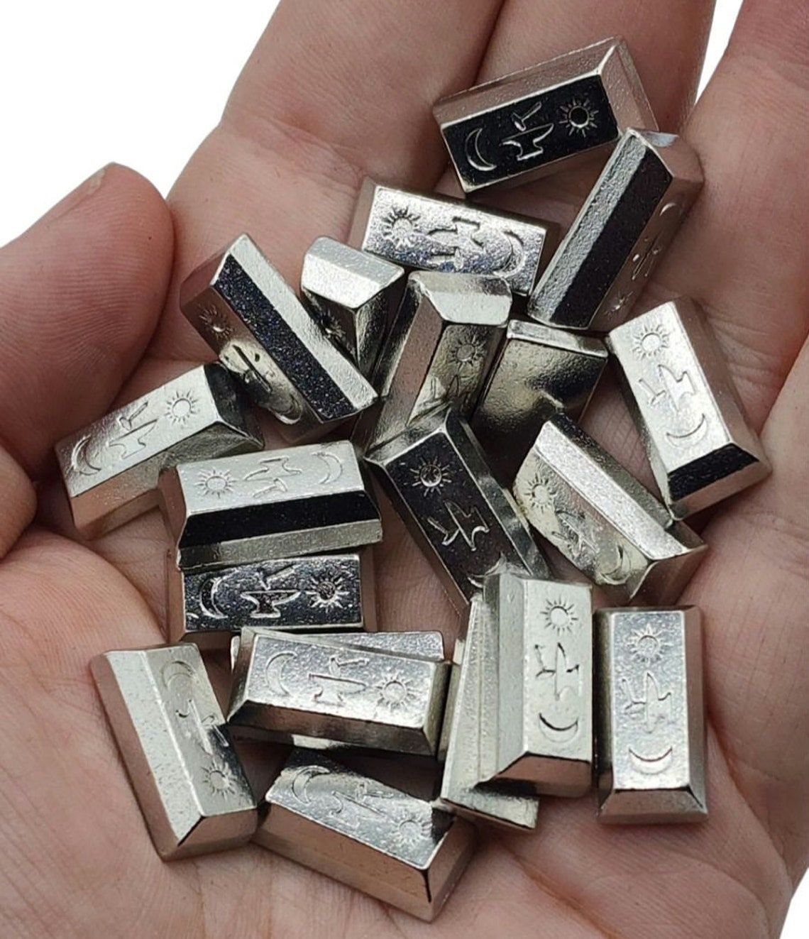 20 Platinum Ingots, Dnd Metal Game Coins, TTRPG Accessories, Dungeons ...