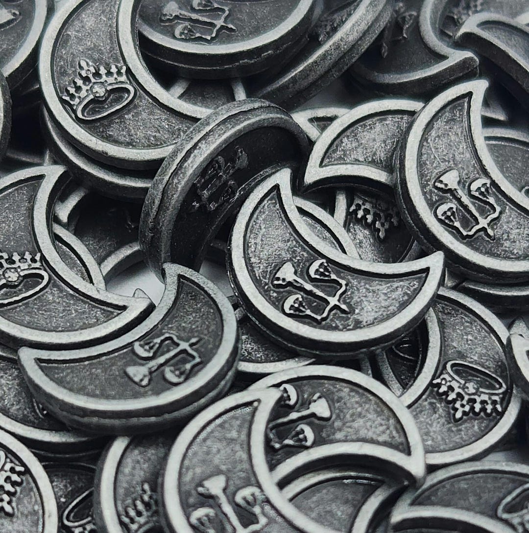 100 Silver Dnd Metal Game Coins, TTRPG Accessories, Currency for ...