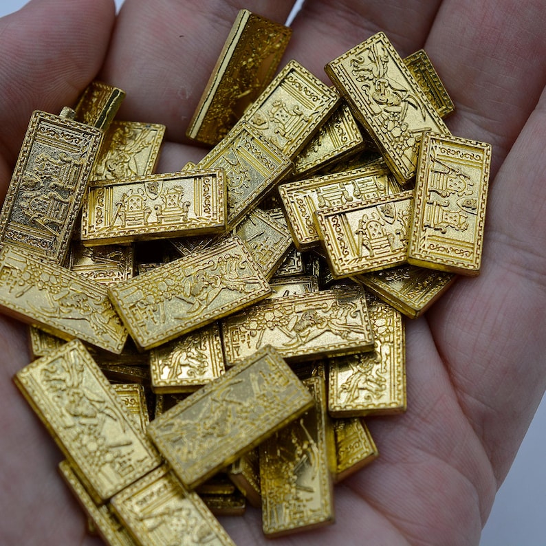 50 Gold Metal Trade Bars, Game Coins, TTRPG Accessories, Dungeons and ...